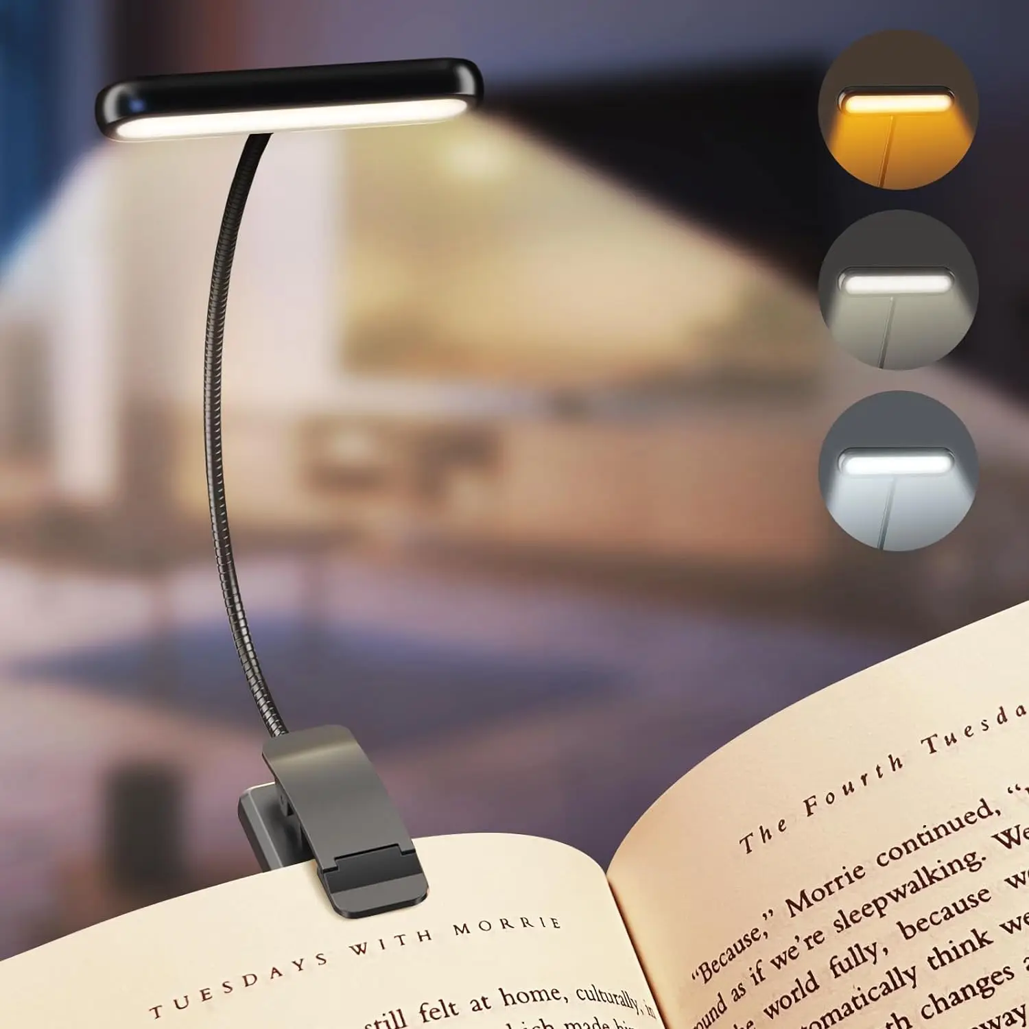 LED-Reading-Lamp-Book-Clamp-Reading-Light-USB-Rechargeable-3-color ...