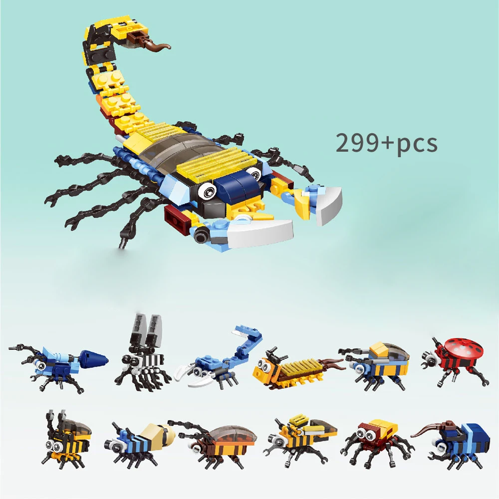 12-in-1-Animal-Building-Block-Brick-Set-scorpion-Insects-Elephant ...