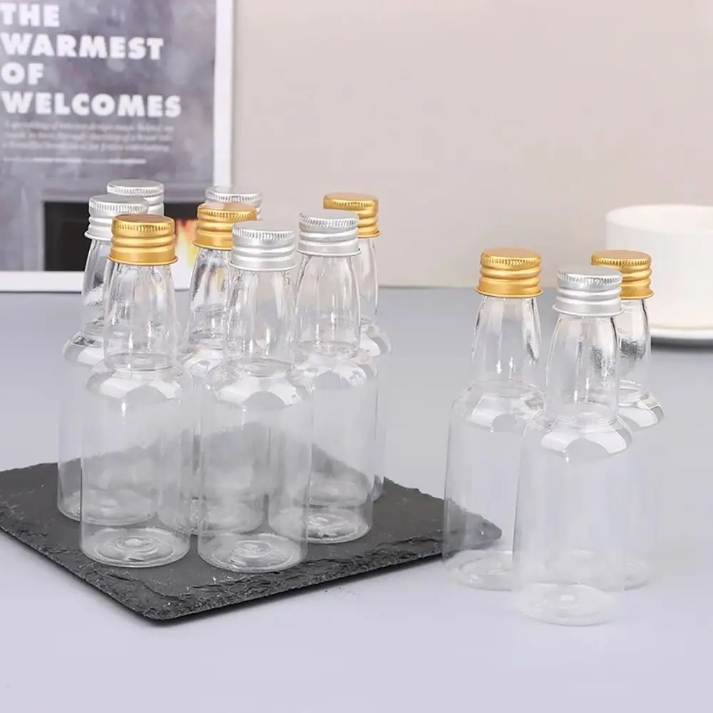 5Pcs 60ml Mini Liquor Bottles Set Plastic Spirit Bottles Silver/ Gold ...