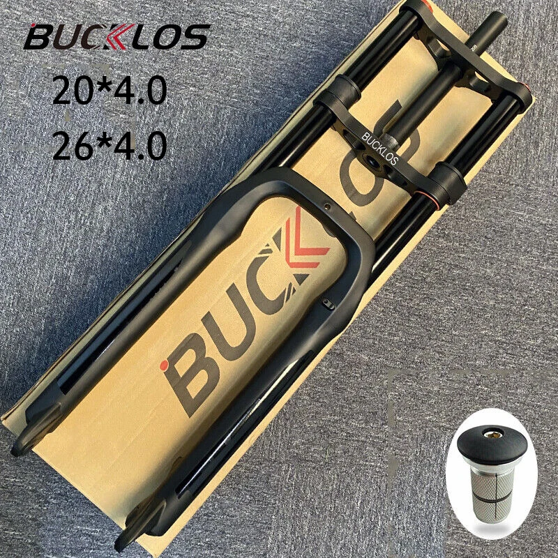 BUCKLOS 자전거 팻 포크 에어 서스펜션 스노우 비치 자전거 포크, 4.0 타이어, 산악 자전거 포크, 20x4.0 ...