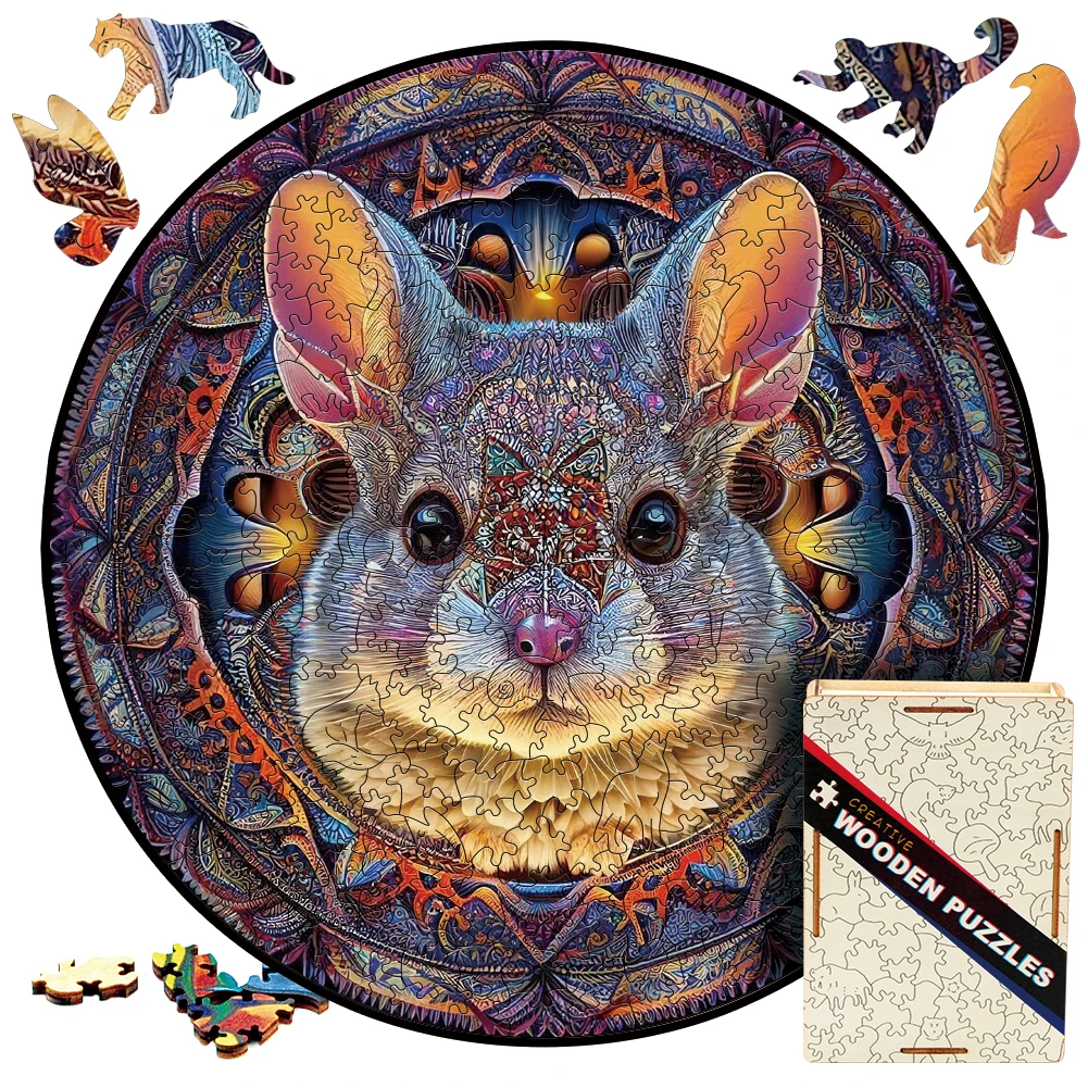 Animals-Wooden-Puzzle-Chinchilla-Mandala-Pets-Jigsaw-Puzzles-Games ...