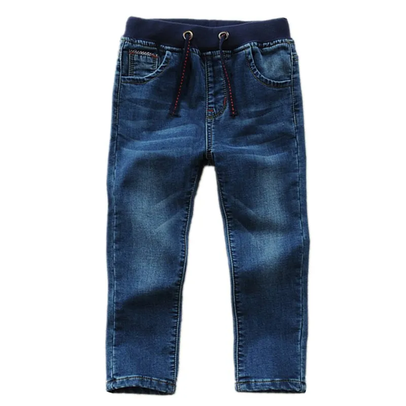 Kids Jeans Boys Classic Solid Design Children Cotton Denim Pants Spring Autumn Casual Elastic ...