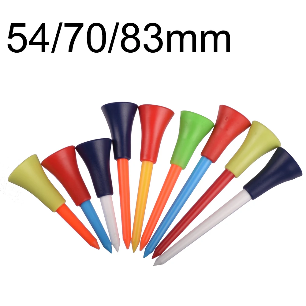50Pcs Plastic Golf Tees Multi Color 8.3CM 72mm 54mm Durable Rubber ...