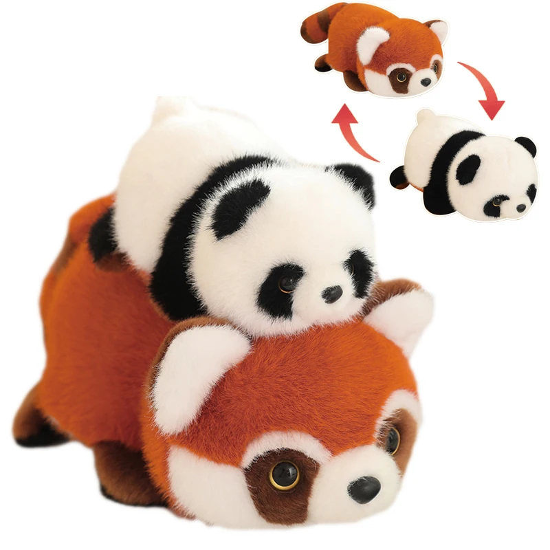 Cute-Flippable-Plush-Panda-to-Raccoon-Reversible-Stuffed-Animals-Soft ...