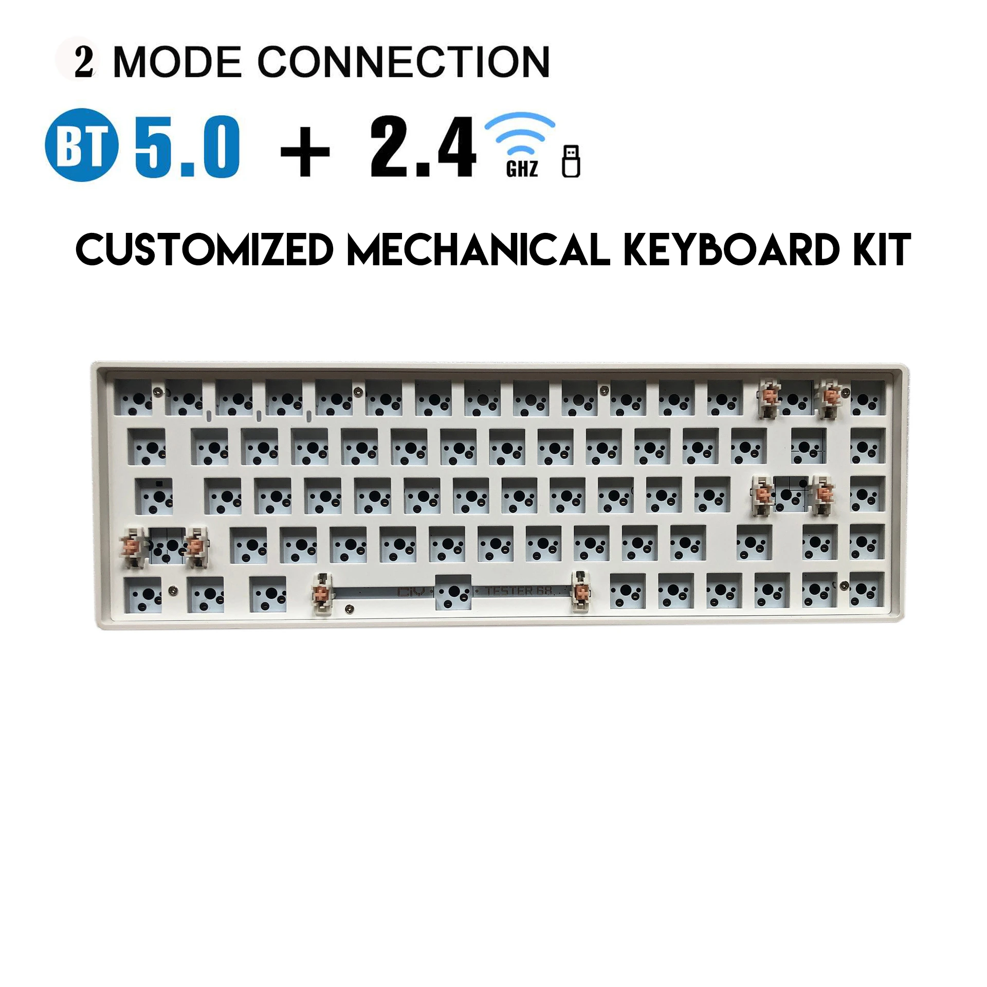 Mechanical Keyboard Customized Kit 68 Keys Hot Swappable Bluetooth/2 ...