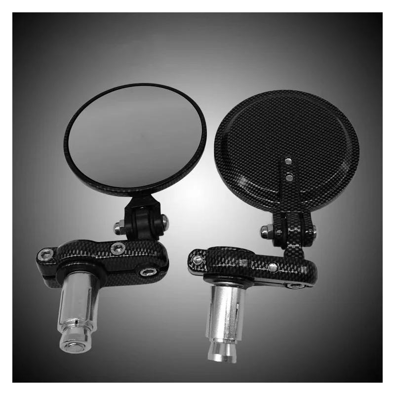 Pair-22mm-Universal-Motorcycle-Mirror-Aluminum-Black-Handle-Bar-End ...