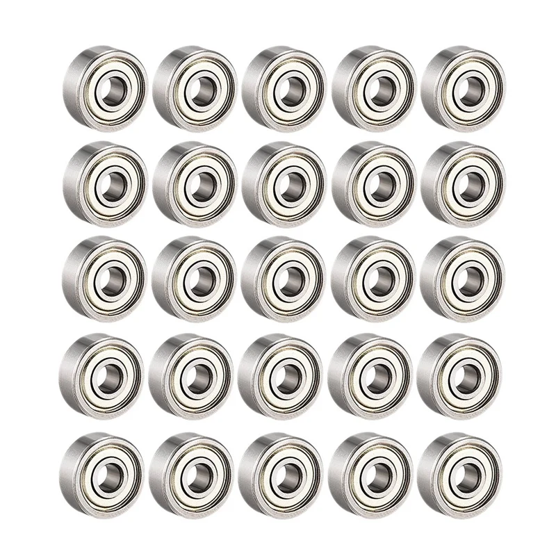 25Pcs 608 ZZ Ball Bearings, 608Zz Metal Double Shielded Miniature Deep ...