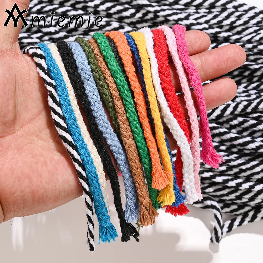 5yards-5mm-Colorful-8-Strand-Braided-Cotton-Thread-Rope-Pure-Cotton ...