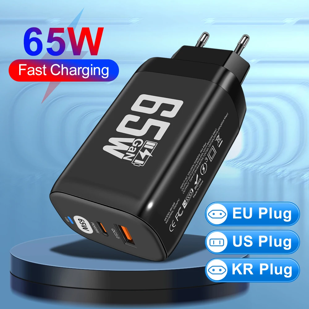 65W-GaN-USB-C-Charger-Quick-Charge-3-0-Fast-Charging-Mobile-Phones-Type ...