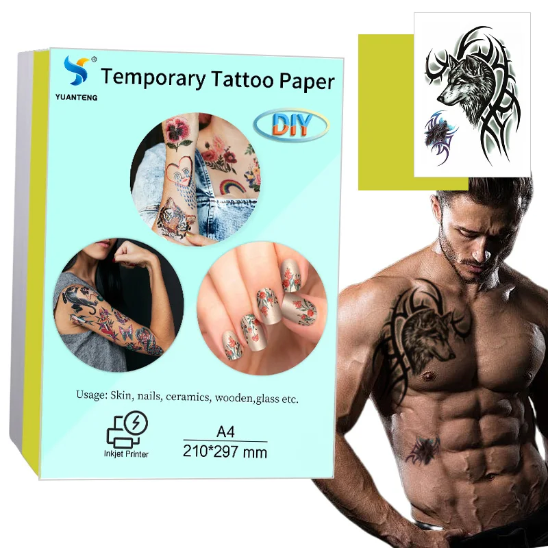 A4-Blank-Tattoo-Transfer-Paper-for-Inkjet-Printing-10sets-DIY-Temporary ...