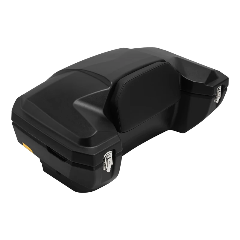 ATV Rear Seat Rack Cargo Storage Box Trunk Passenger Luggage w/ Backre ...