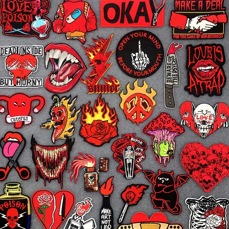 Tusk-Punk-Embroidery-Patches-for-Clothing-Stickers-Ironing-Sewing ...