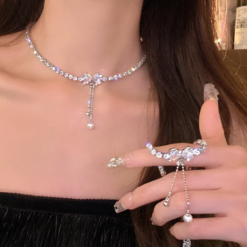 Kiss-Jewelry-Luxury-Rhinestone-Bowknot-Pearl-Beads-Pendant-Necklace-for-Women-Wedding-Elegant ...