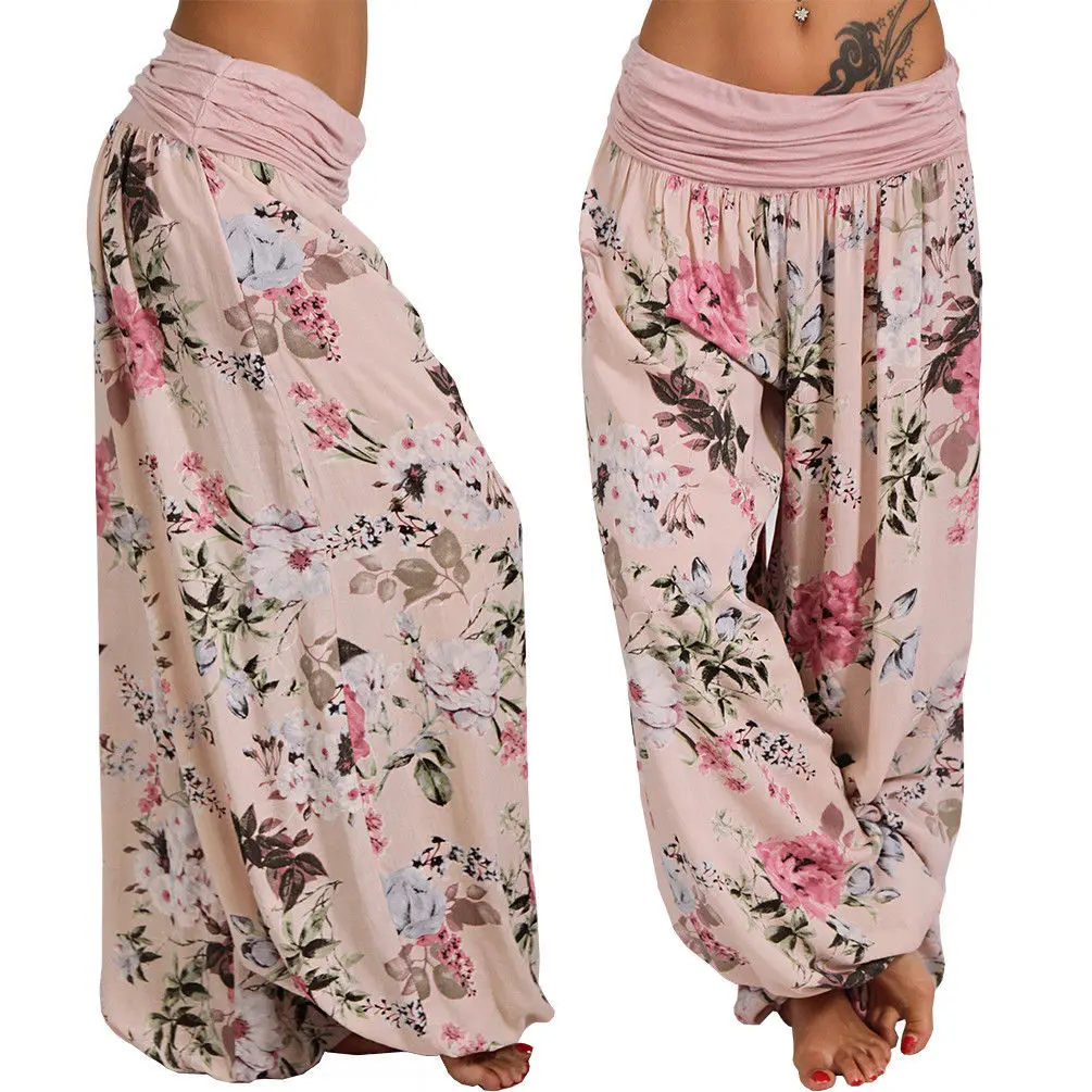 European-and-American-digital-printed-long-wide-leg-pants-casual-pants ...