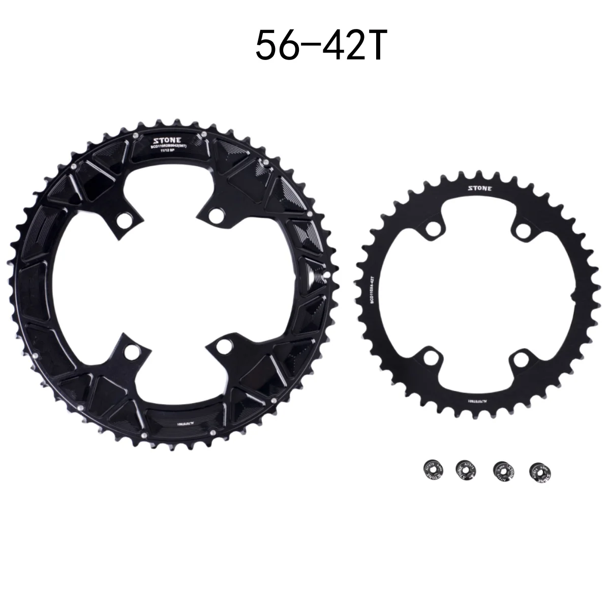 Stone 110bcd Round Double Chainring for Shimano 105 R7100 UT R8100 DA ...
