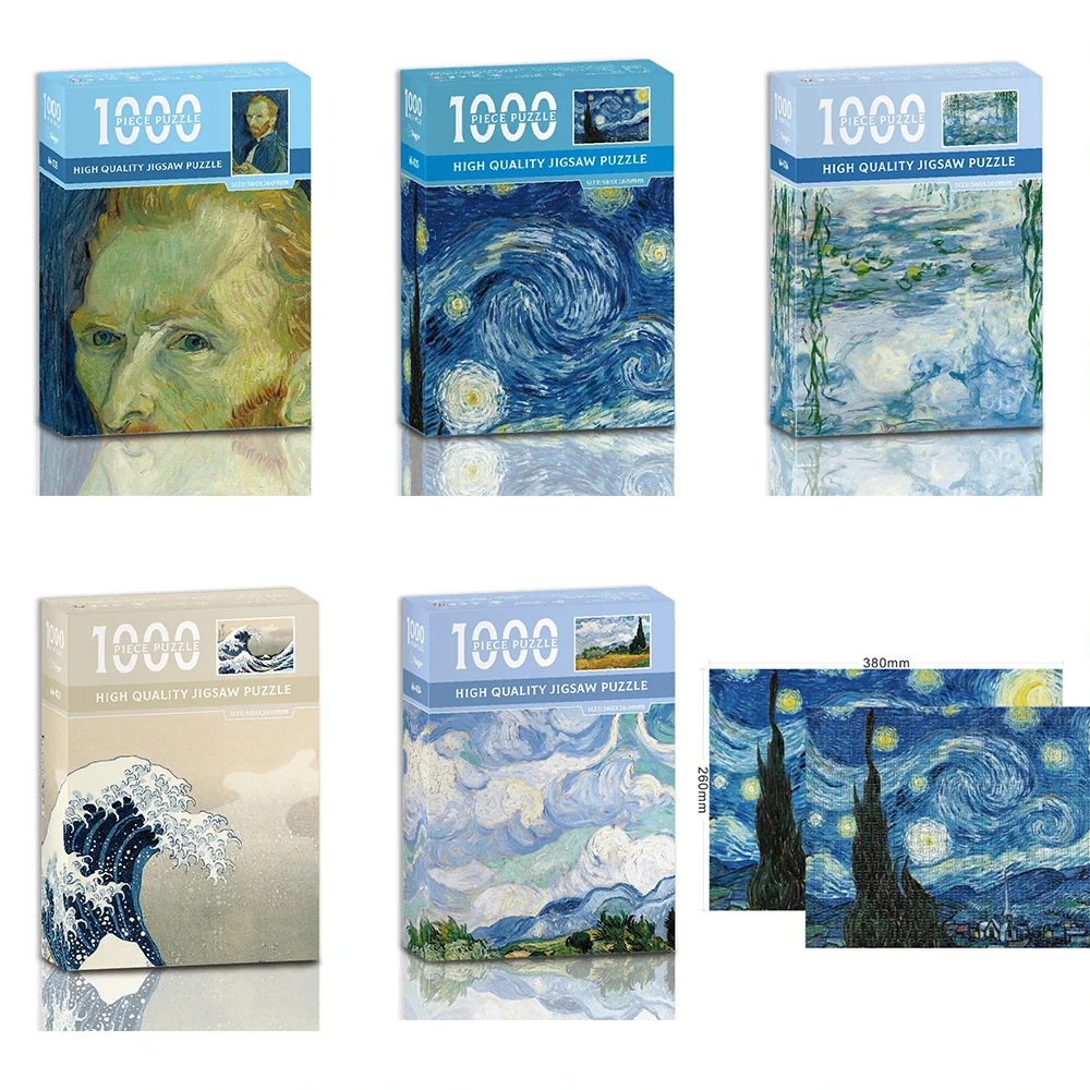 Mini Jigsaw Puzzle 1000 Pieces for Adults Van Gogh The Starry Night ...