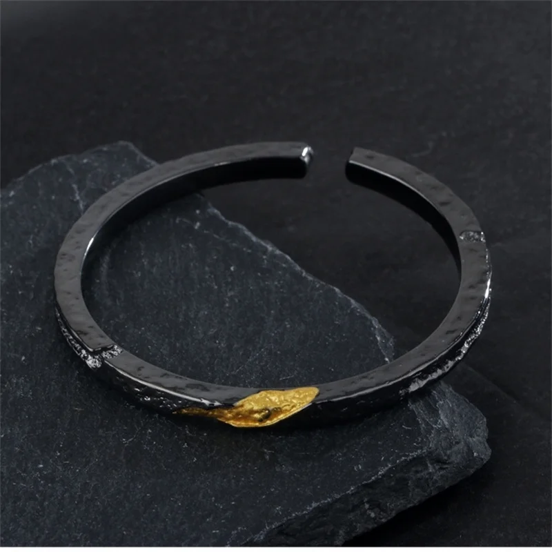 Vintage-Gold-Black-Collision-Bangle-Male-Hand-Accessories-Flowing-Flame ...
