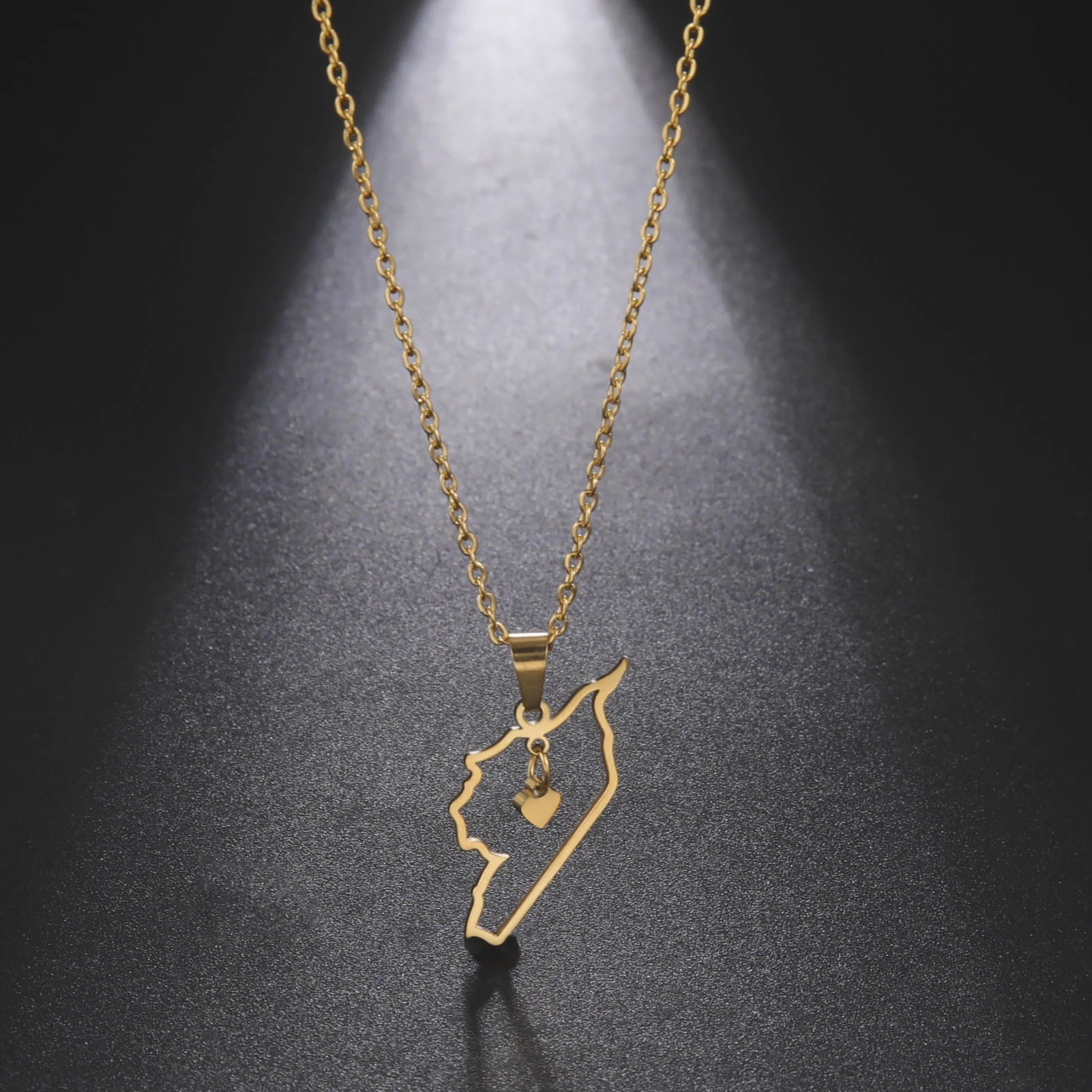 Syria-Map-Necklaces-Hollow-Pendant-Stainless-Steel-Fine-Chain ...