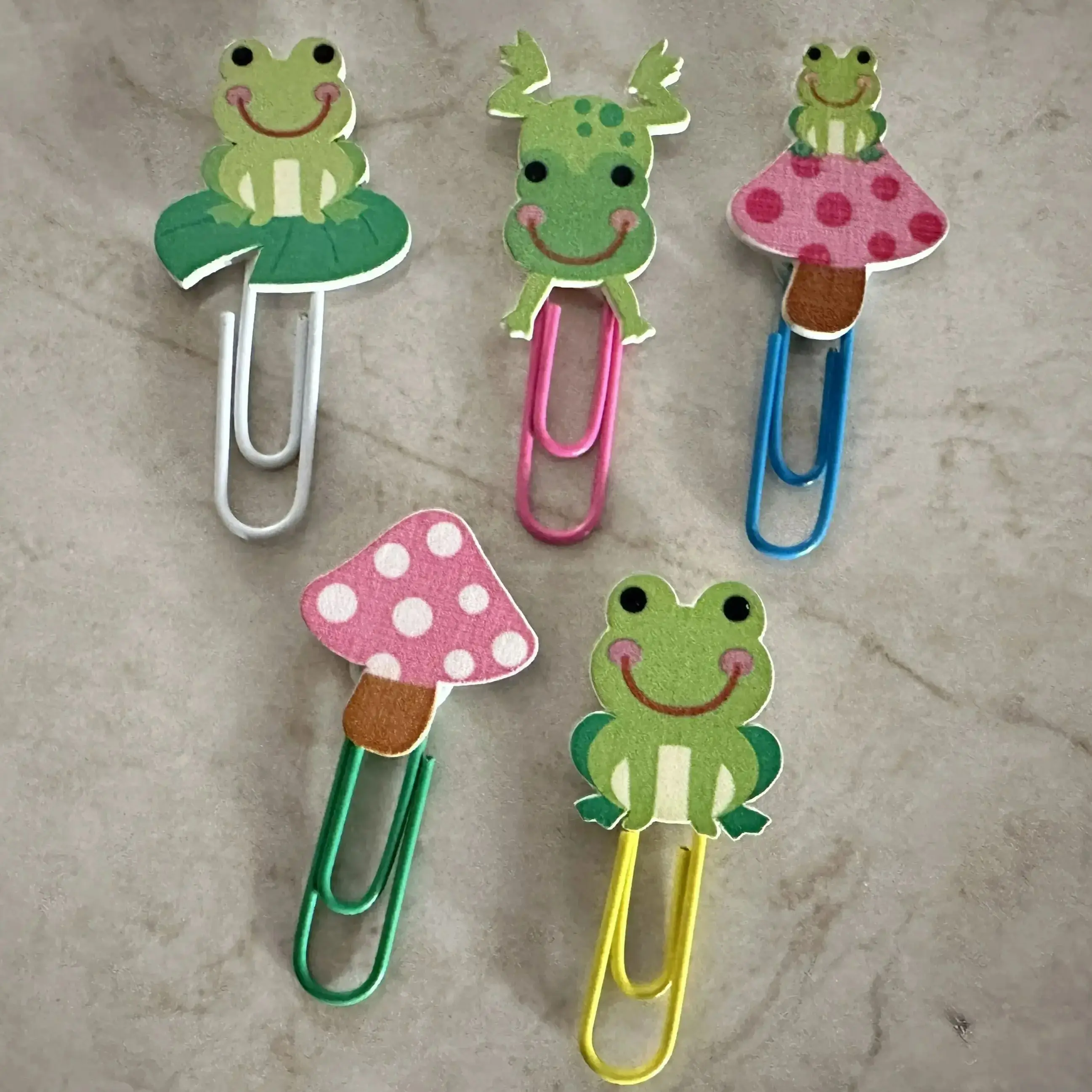 Green-Frog-paper-clips-butterfly-bookmarks-for-children-s-birthday ...