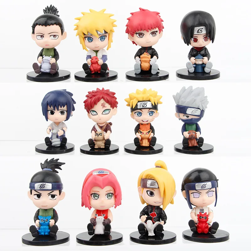 12-Pcs-Set-Naruto-6-5-7-5cm-Sitting-Figure-Kawaii-Q-Version-Sasuke ...