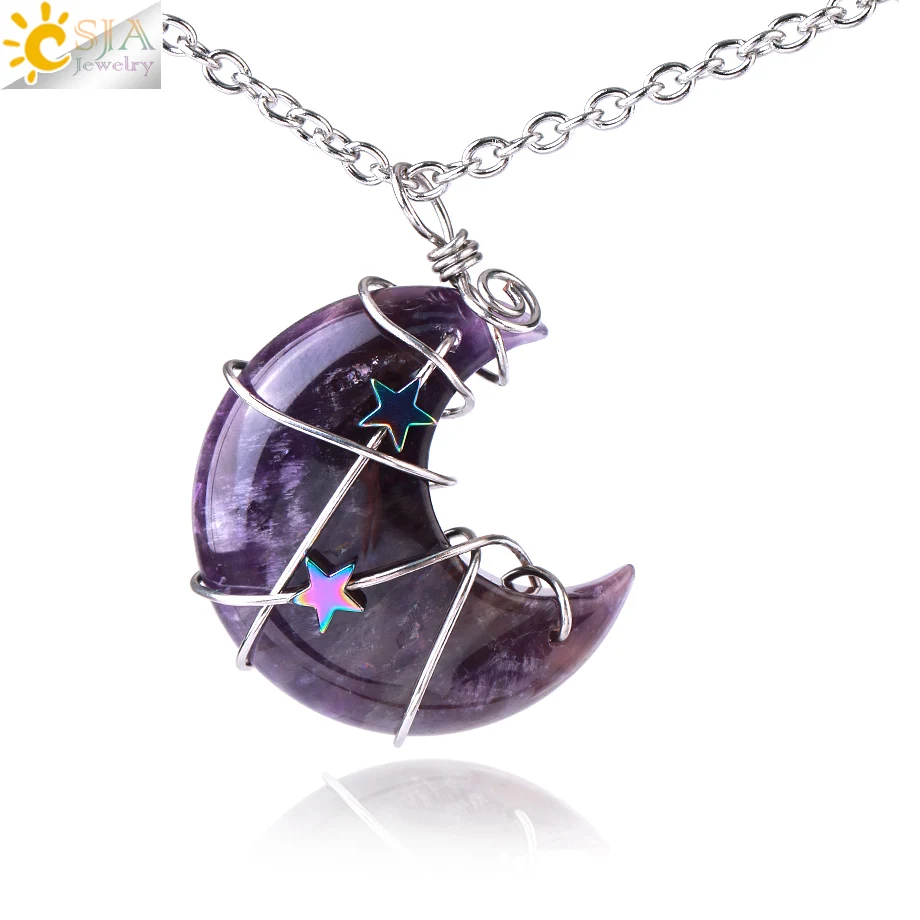 lua-crescente-de-cristal-e-estrela-pingente-colar-cura-pedra-natural-rosa-quartzo-chakra-colares ...