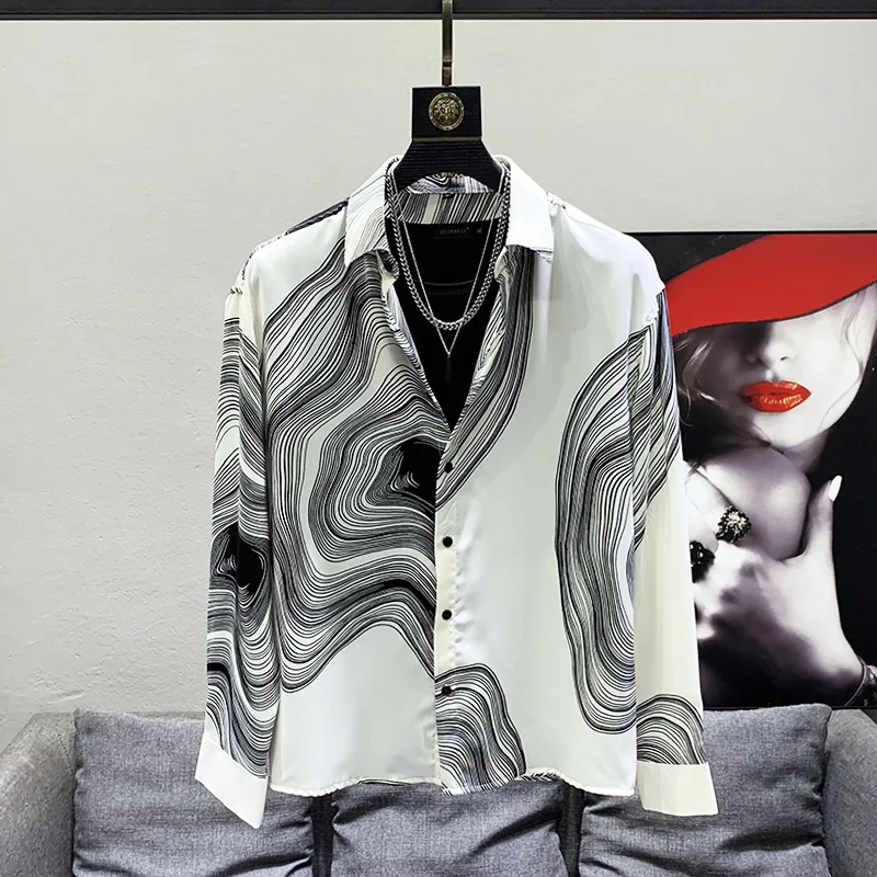 Bn840 Fashion Men's Shirts 2022 Runway Luxury European Design Party ...