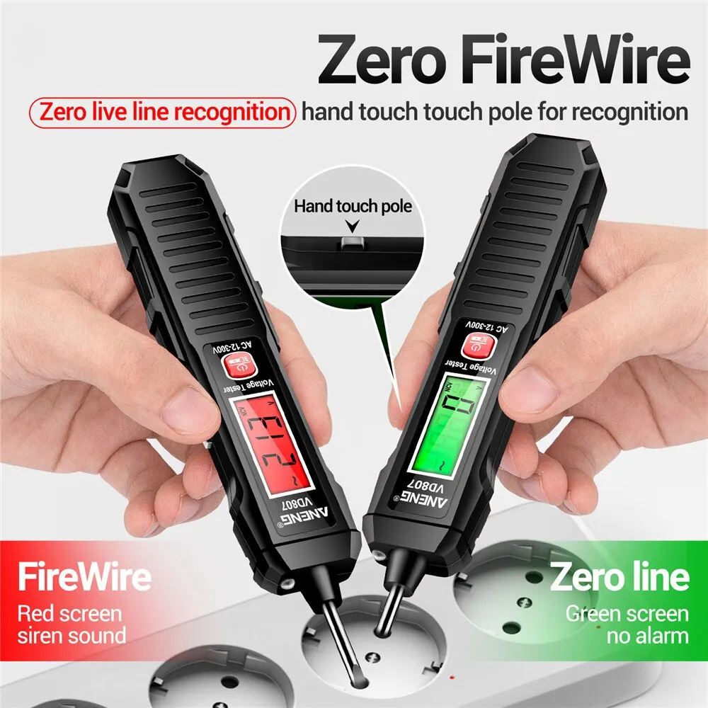 Voltage Detector Smart Non-Contact Voltage Tester Pen Meter 12-300V ...
