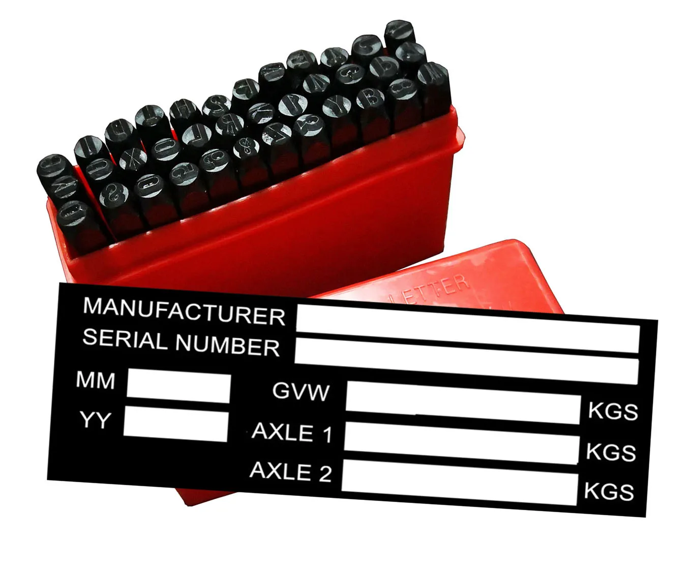 Data-card-Blank-VIN-Weight-Chassis-Plate-with-Number-Letter-Stamp-Punch ...
