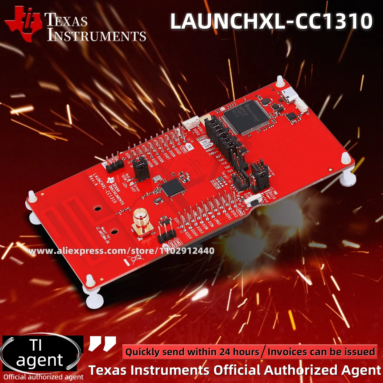 1 unids/lote LAUNCHXL-CC1310 CC1310 LaunchPad ™ kit de desarrollo para ...