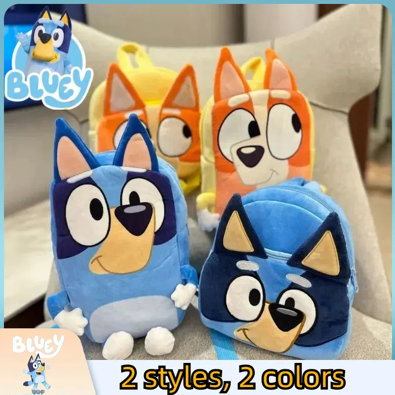 Bluey-Children-Schoolbag-Cartoon-Bluey-Family-Plush-Backpack-Picnic-And-Travel-Photo-Snack-Bag ...