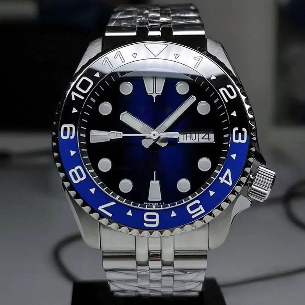 41mm skx 007 watch case 10bar waterproof 316L stainless steel sapphire ...