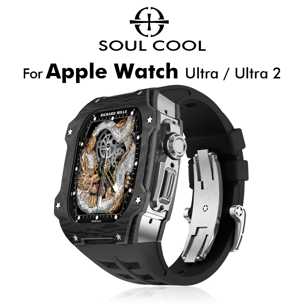 For-Apple-Watch-Ultra-2-Case-Luxury-Fashion-Carbon-Fibre-Modification ...