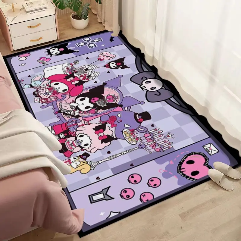 Sanrio Kuromi Kawii Cartoon Carpet Cute Girl Bedroom Living Room Stain ...