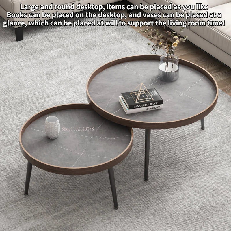 Wooden-Coffee-Table-Minimalist-Modern-Small-Round-Corner-Table-Sofa ...