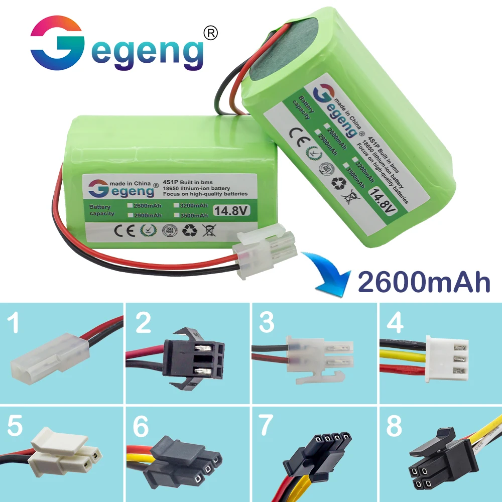 Gegeng 14.8V/14.4V 4S1P 2600mAh Vacuum Cleaner Battery for XIAOMI MIJIA/ILIFE/RoboVac/Deebot ...