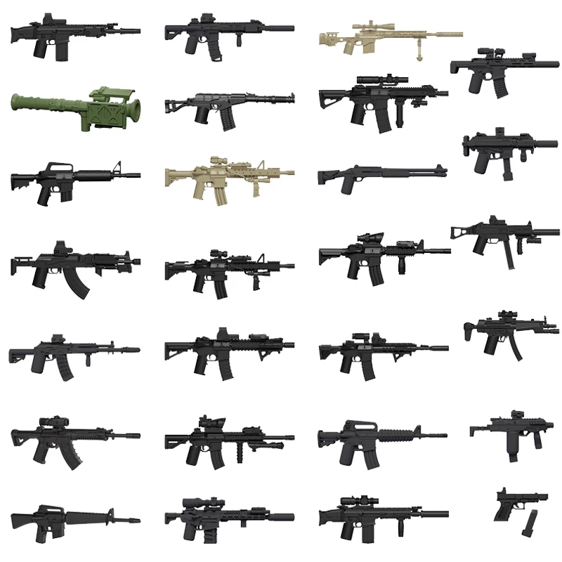 3PCS Military Figure Equipment Building Blocks Accessories 3D Printed ...