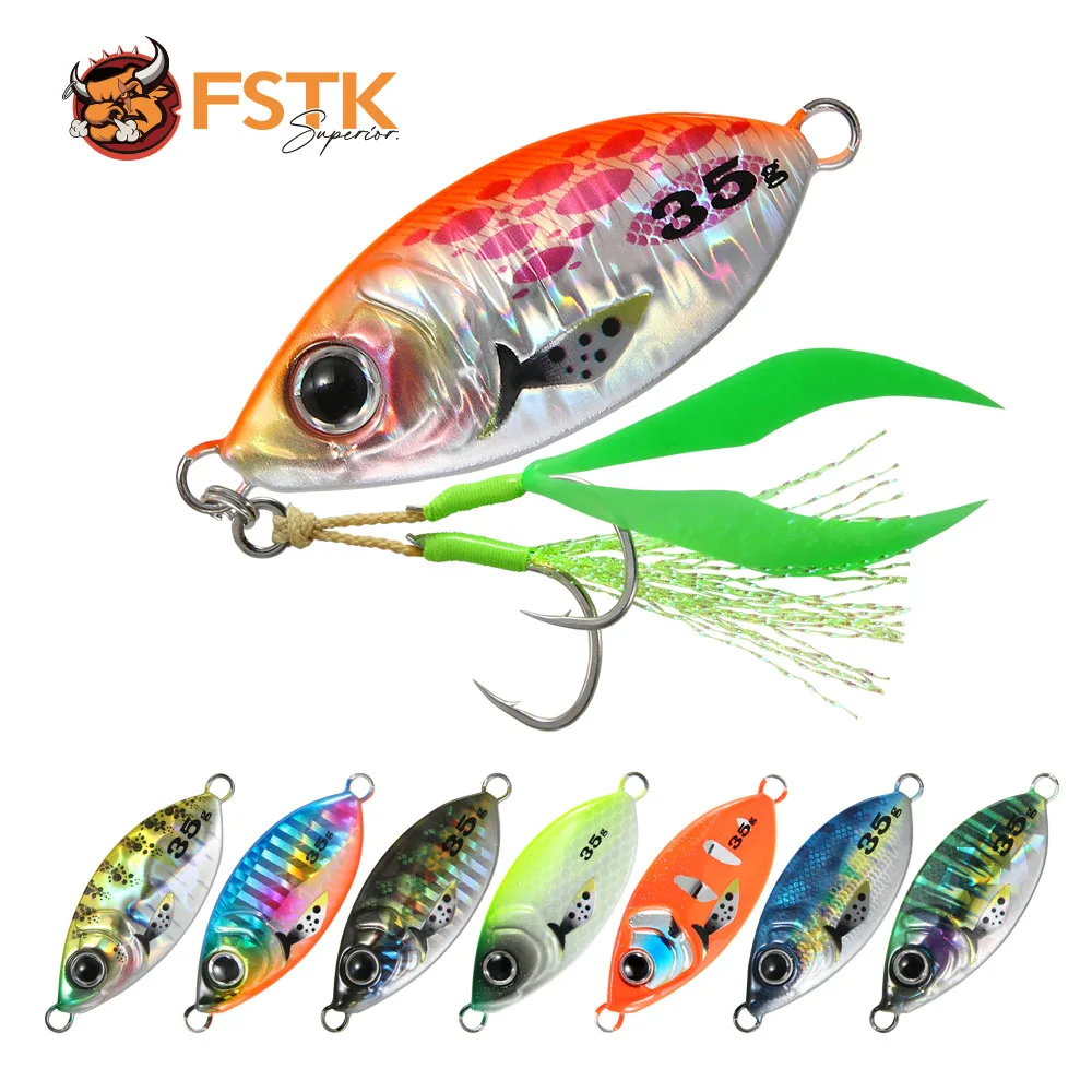 FSTK NEW 2023 Metal Jig Fishing Lure Slow pitch Jig Leaf 15 25 35 60G Shore Cast Jigging Spoon ...