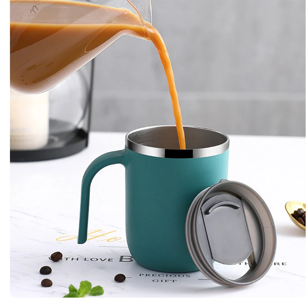 400ml-Stainless-Steel-Mug-With-Lid-Coffee-Cup-Gift-Milk-Container-Heat ...