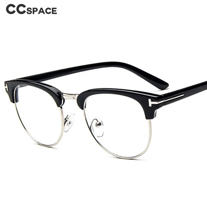 47103-Round-Glasses-Frames-Men-Women-metal-half-frame-Optical-Fashion ...