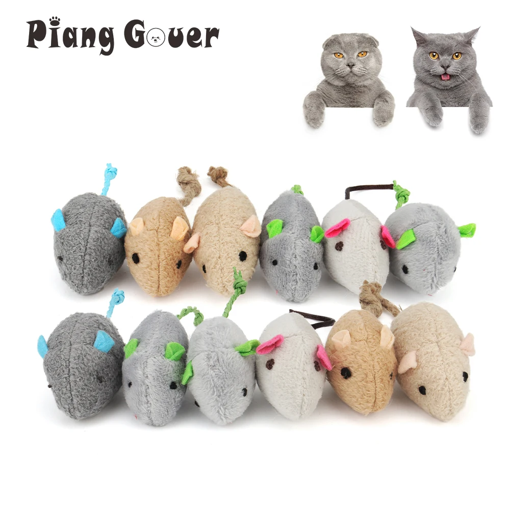 12pcs Mix Pet Toy Catnip Mice Fun Plush Mouse Cat Toy Interactive Play ...