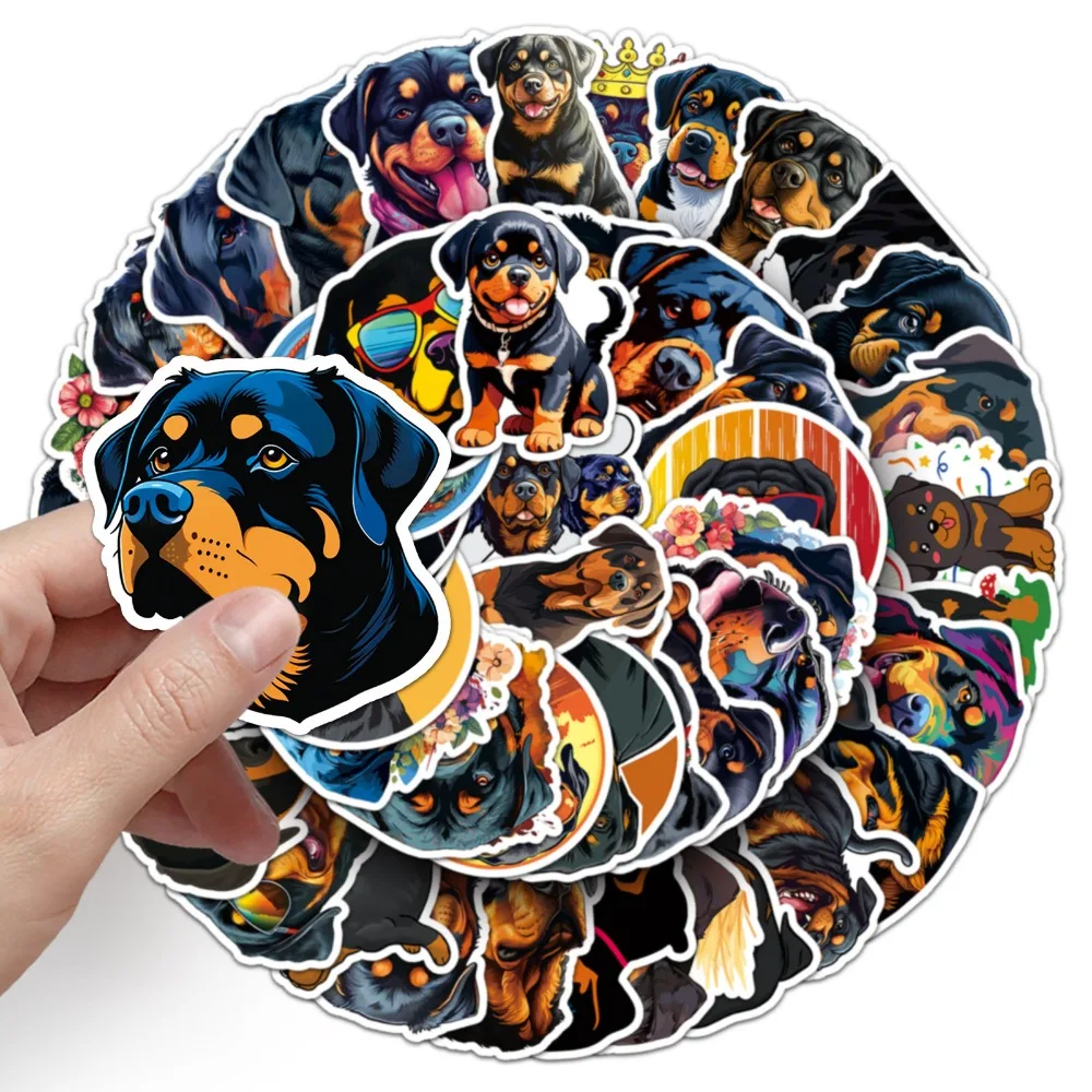 10/50Pcs Cartoon Animal Rottweiler Stickers Pack Cute Pet Dog Sticker ...