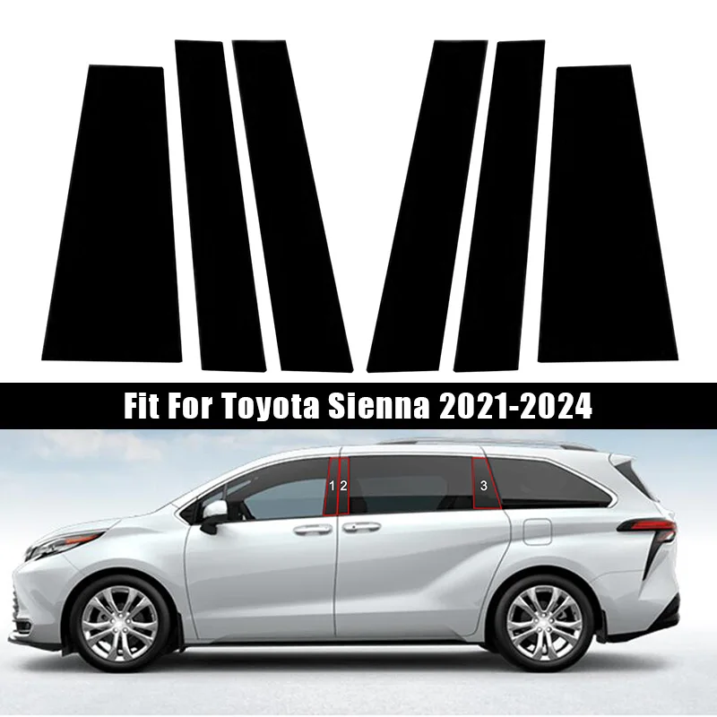 Glossy Black Door Window Pillar Posts Decal Car Sticker Accessories ...