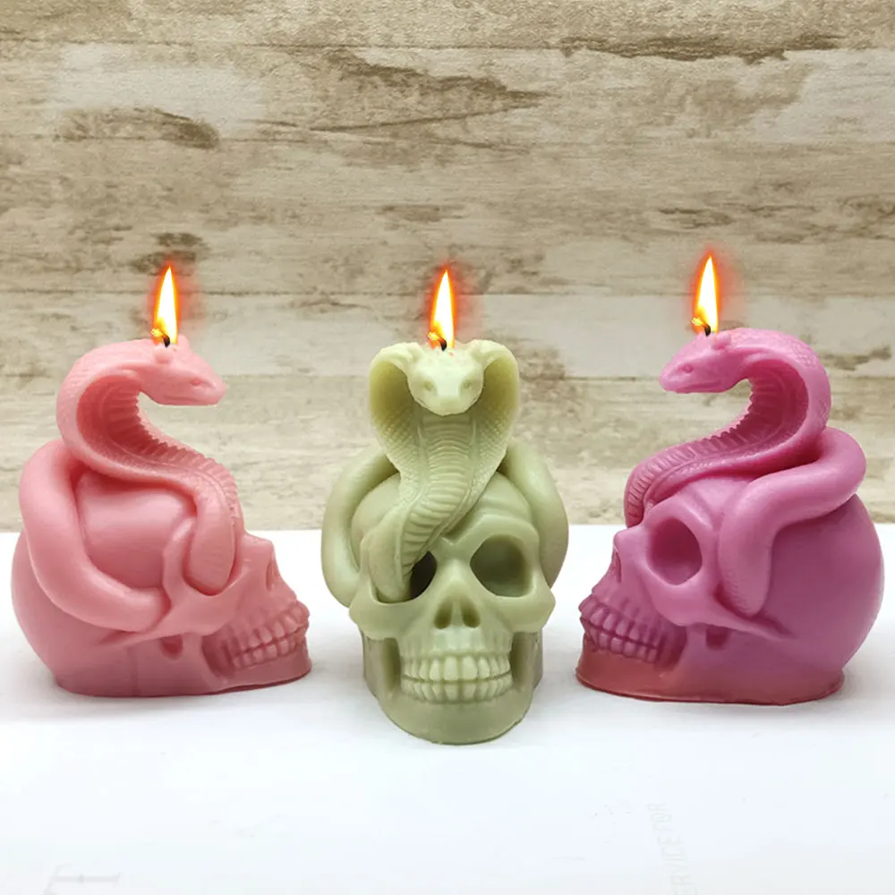Emulation Cobra Thrilling Skull Candle Making Halloween Animal Human ...