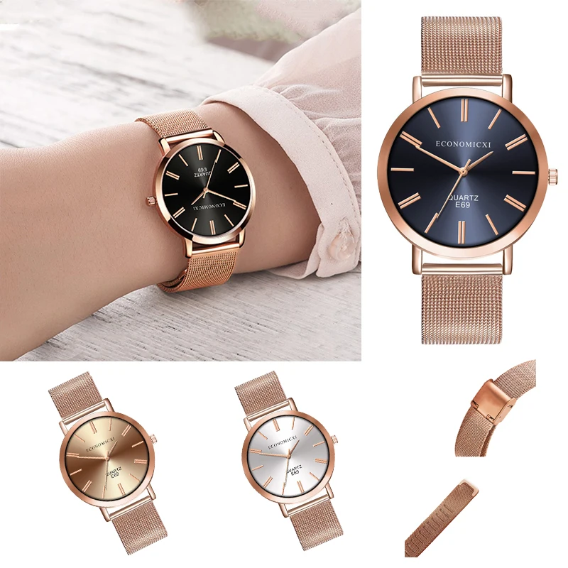 Reloj minimalista de cuarzo para mujer, cronógrafo ultrafino, sencillo ...