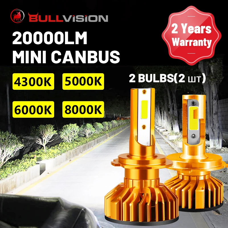 Bullvision faro LED Canbus 20000LM H7, H4, H8, H9, H11, 9005, 9006, HB3, HB4, Chips CSP ...