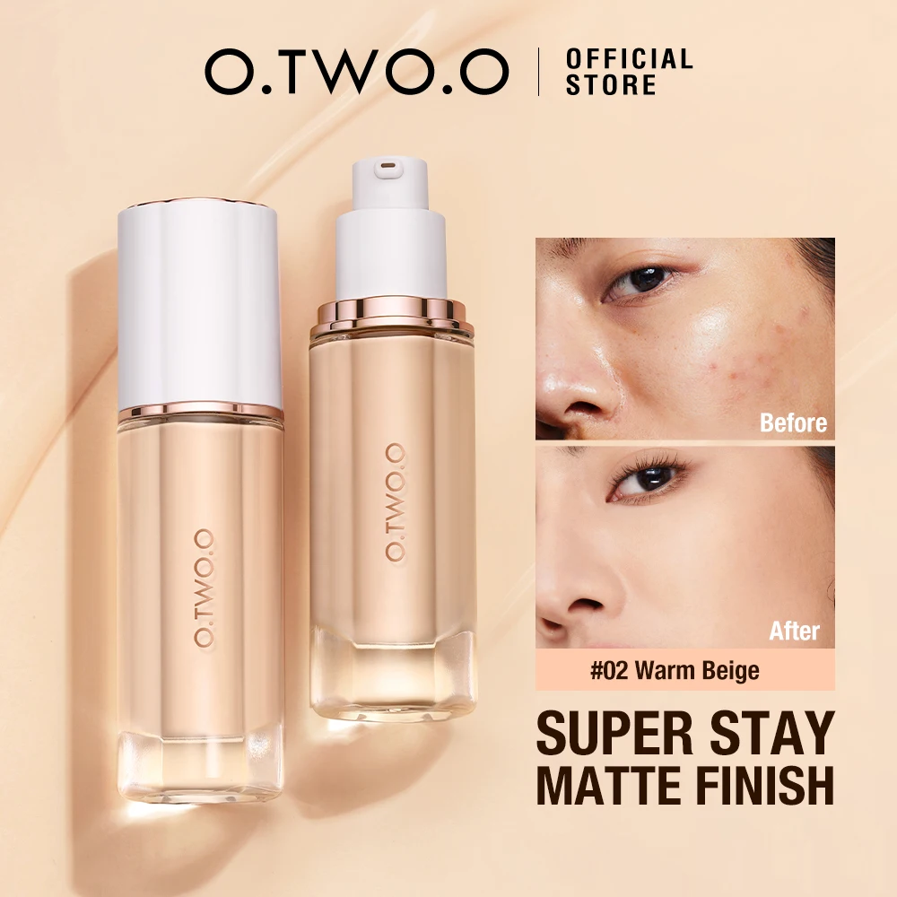 O.TWO.O Liquid Foundation Concealer Oil Control Brighten Full Coverage ...