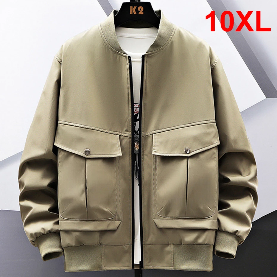 10XL-Plus-Size-Baseball-Jacket-Men-Cargo-Jacket-Coat-Fashion-Casual-Solid-Color-Jackets-Male ...