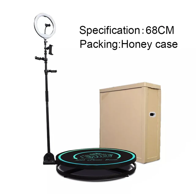 360 Photo Booth Machine with Free Logo Ring Light Selfie Stand ...