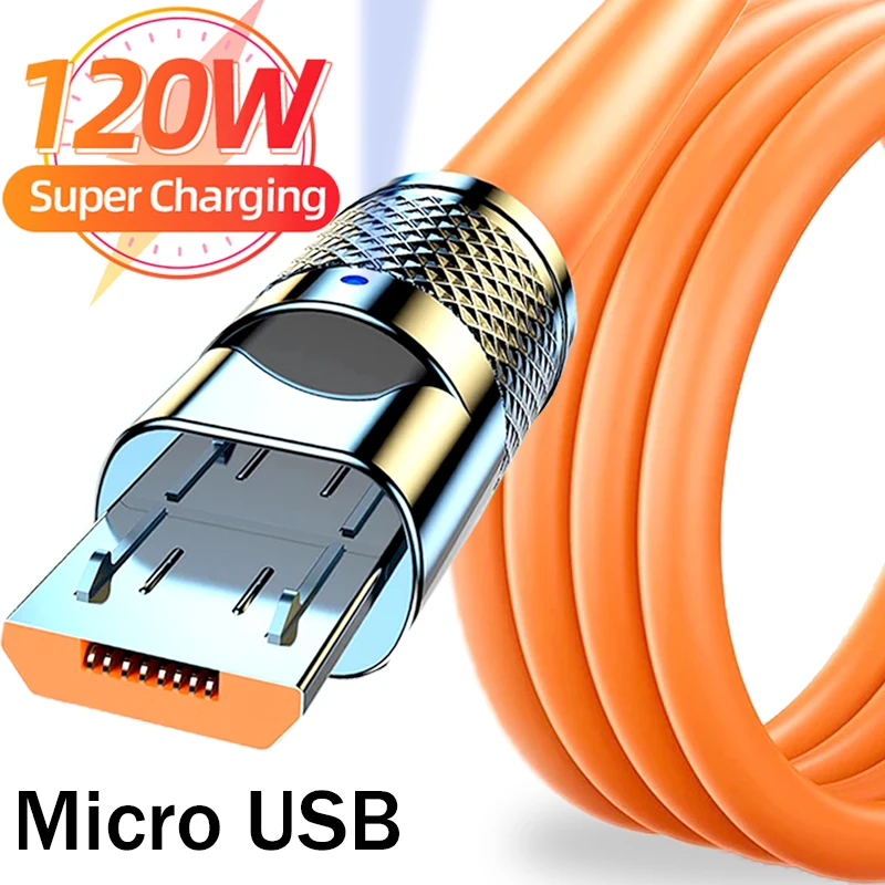 120W-6A-Fast-Charging-Micro-USB-Cable-Aluminum-Alloy-Thick-Micro-USB ...