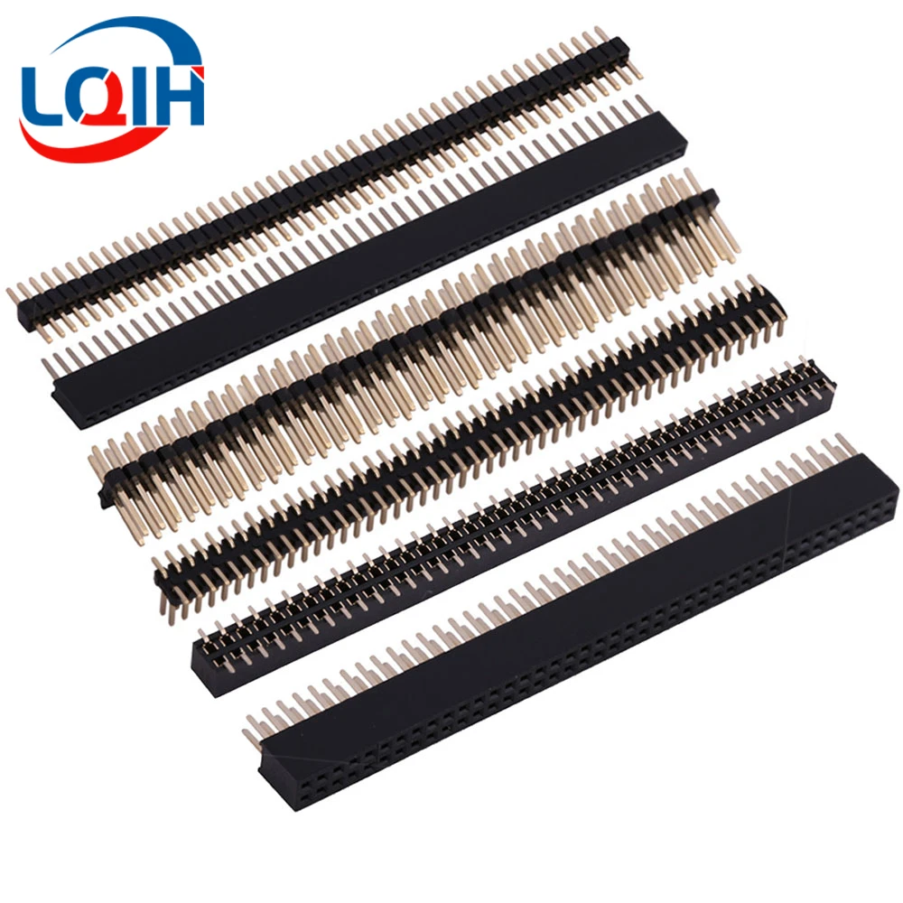 5PCS 1.0mm Pitch Gold Plated 50P 1x50 2x50 Pin Female Male Header Strip ...